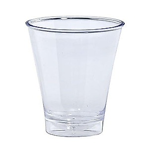 Kingzak Clear Plastic Double Shot Glasses - 5 oz | 10 Drinking Party Cups, Great Disposable Plastic Cups For Party & Home Essentials, Party Supplies, & Kitchen Essentials
