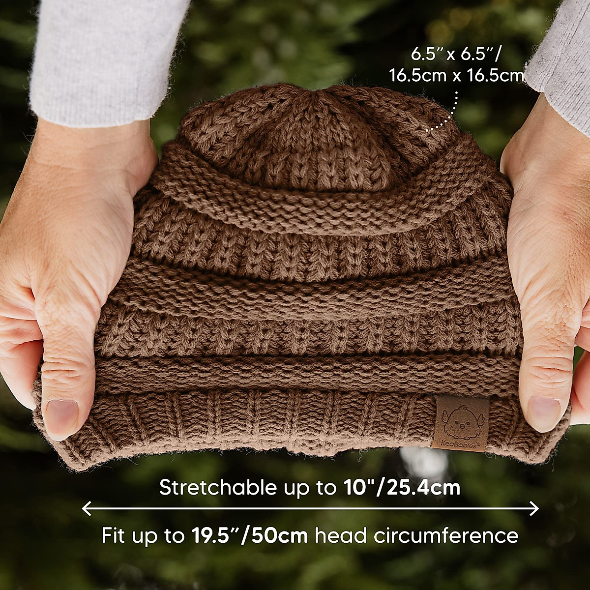 KeaBabies 3-Pack Baby Beanies and Large Shatterproof Baby Car Mirror - Newborn Hats - Safety Baby Car Seat Mirror - Baby Boy Hats - Baby Car Mirror for Back Seat Rear Facing Infant - Baby Girl Hats