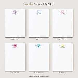 Monogram Personalized Two Letter Cursive Circle Logo NOTE PAD Stationery, Womens Stationary List Pad - DELICATE MONO NOTEPAD