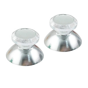 3D Aluminum Thumbsticks Analog Stick for PlayStation Dualshock 4 PS4 Pro Slim Controller Metal Joystick Cap for Xbox ONE Dualshock 4 Controller (Siliver)