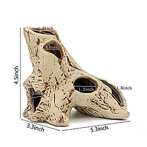 ALEGI Aquarium Tree Stump Hole for Betta Fish Toys,Rock Cave Cichlid Stone Betta Fish Accessories 10, 20 Gallon Fish Tank Decorations, Aquarium Rocks Decor