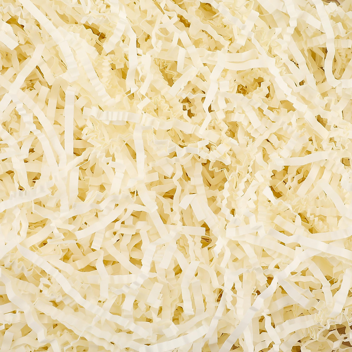 AIRGAME Crinkle Cut Paper Shred Filler (1/2 LB) for Gift Wrapping & Basket Filling - Creamy White