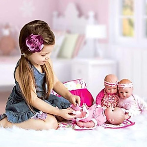 ADORA Baby Doll Diaper Bag with Sturdy Straps, Includes Changing Mat and 2 Doll Diapers (Fits 13" Dolls), Birthday Gift for Ages 3+ - Pink Flower Power