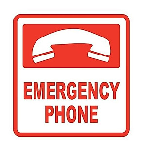 Emergency Wall Telephone Pre-programmed to Auto Dial 911 - RED