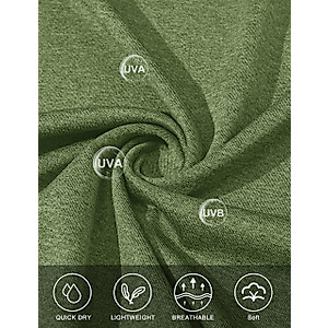 MAGCOMSEN Women's Long Sleeve Shirts UPF 50+ Lightweight V Neck Quick Dry Running Hiking Tops for Women Army Agreen,XXL