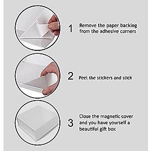 Purple Q Crafts SMALL White Hard Gift Box With Magnetic Closure Lid 4" x 4" x 1.6" Square Favor Boxes With White Glossy Finish (Inner size 3.75" x3.5" x1.5")(5 Boxes)