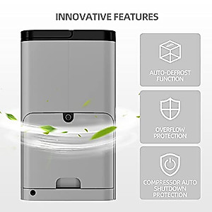 20 Pint Portable Dehumidifiers with Drain Hose and Handle for Home, Bathroom, Bedroom, Basement 1074 sq. Ft