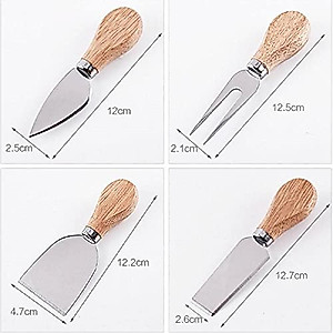 NC 4PCS in Wood Handle Stainless Steel Butter Cheese Pizza Cutter Fork Kitchen Craft Cutting Tool Set