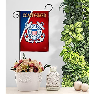 Breeze Decor US Coast Guard Garden Flag USCG Semper Paratus Armed Forces Officially Licensed United State American Military Veteran Retire Decorative, 13"x 18.5", Thick Fabric
