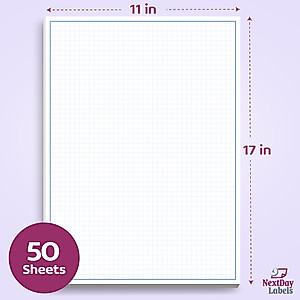 Next Day Labels 11x17 / Blueprint and Graph Paper (1 Pad, 50 Sheets Per Pad)