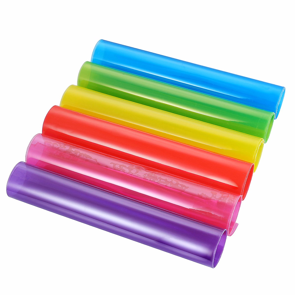 AOUXSEEM Jelly Transparent Leather Vinyl Sheets,Candy Solid Colors Waterproof Faux Leather Fabric Sheets 【6 Pcs/21 x 30 cm】Perfect for Making Bows Earrings Handbags (Bright Solid Colors)