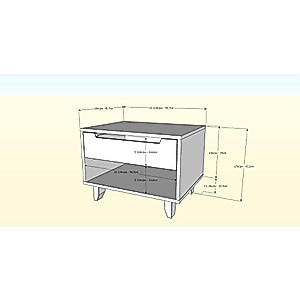 Nordik 1-Drawer Night Stand, White and Natural Maple