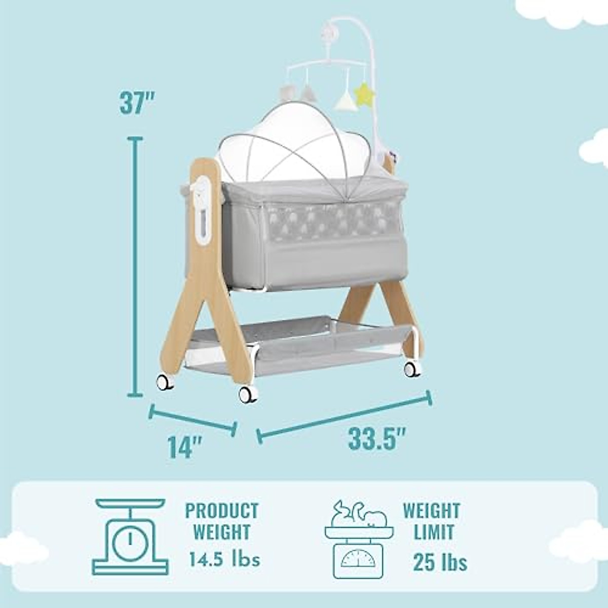 Dream On Me Horton Bassinet and Bedside Sleeper