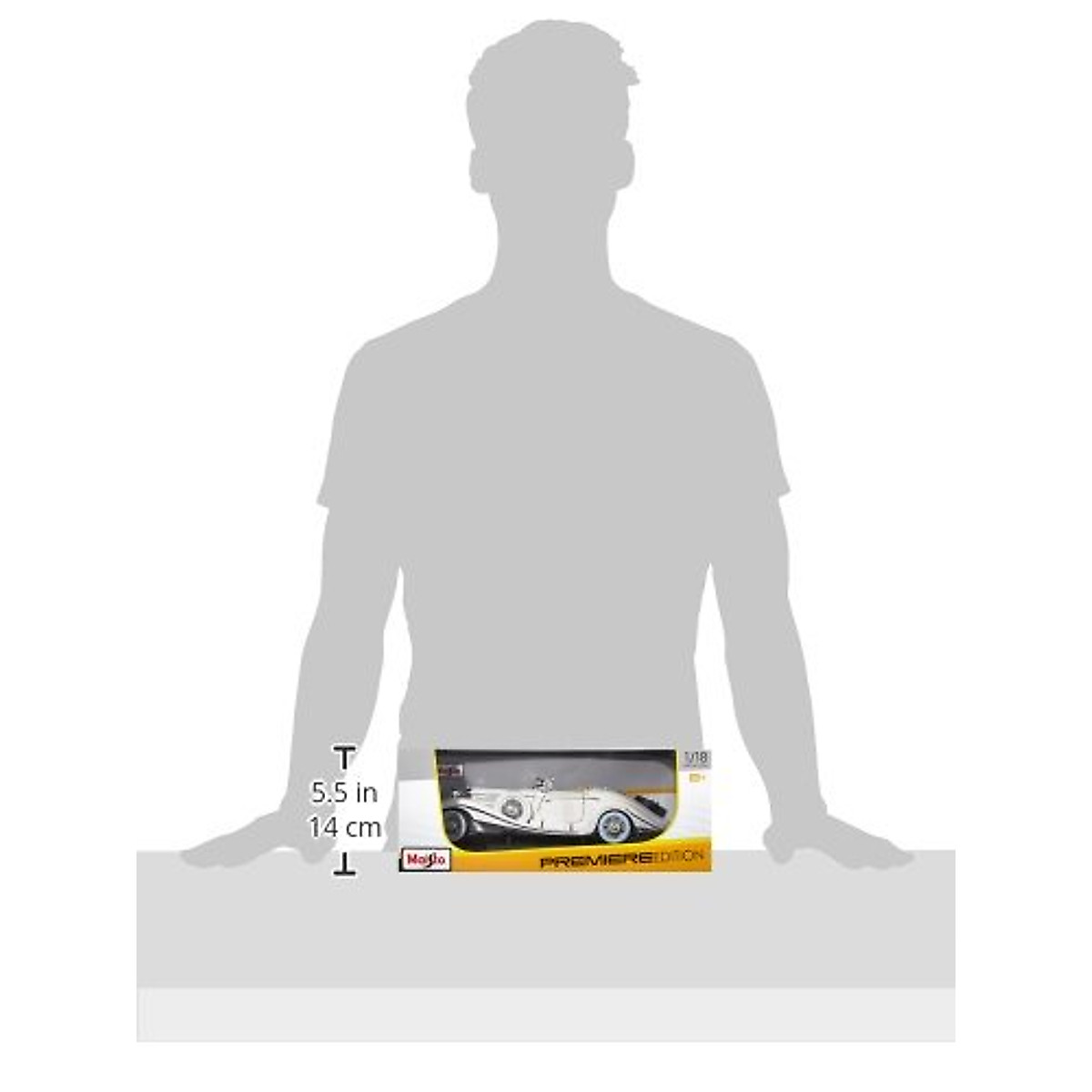 Maisto 1:18 Scale 1936 M-B 500 K Type Specialroadster Diecast Vehicle , White