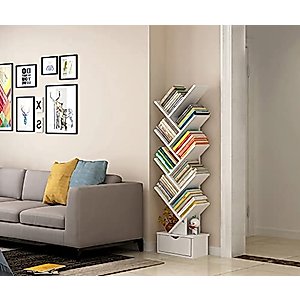 Flydem Tree Bookshelf,Bookshelves,Books Holder, Tree Bookcase,Book Organizer,Book Rack,Organizer for Books,Kids Bookshelf,Small Bookshelf for Small Spaces,White Bookcase/Bookshelf(White)