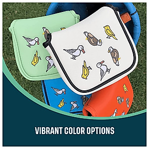e9 golf Fore The Birds Square Putter Covers, Synthetic Leather Cover Waterproof Resistant, Golf Accessories for Men and Women, Universal Fit Putter Covers with 4 Color Options