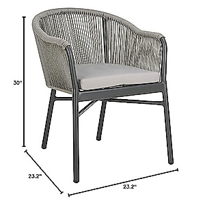 SAFAVIEH Outdoor Collection Nicolo Grey Rope Chair (Set of 2)