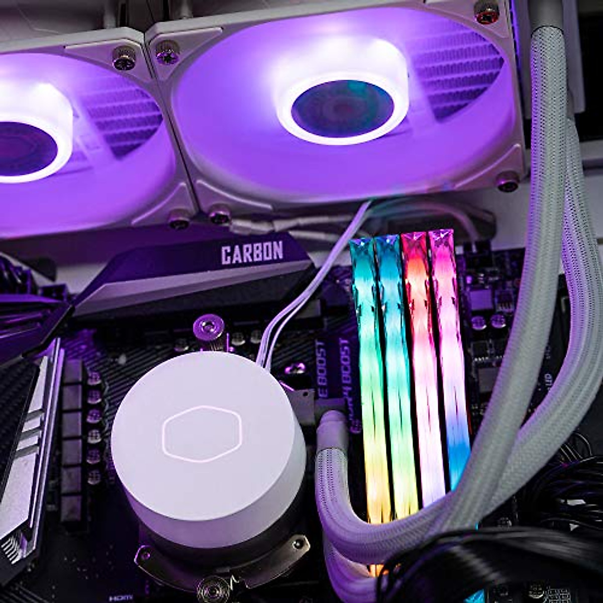 Cooler Master MasterLiquid ML240L V2 RGB White Edition CPU Liquid Cooler - Brighter Lighting Effects, 3rd Gen. Pump, Superior Radiator and Dual Advanced 120 mm SickleFlow RGB Fans - White