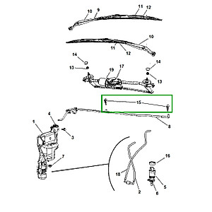 2 Pack Windshield Washer Nozzle Kit For Dodge Charger Grand Caravan Avenger Durango Ram 1500 2500 3500, Jeep Grand Cherokee, Chrysler Town And Country, Replace # 5116079aa 5160308aa