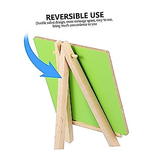 STOBOK 2pcs Color Blackboard Standing Easel Menu Chalkboard Desktop Easel Small Pictures Easel Stand Chalkboard Wood Stand Desk Signs Chalkboard Ornament Wood Chalkboard with Stand Donut