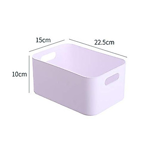 Tomppy Plastic Sundries Storage Box, Stackable Storage Basket with Built-in Handles, Desktop Clothes Toys Books Sundries Snacks Organizing Container Bin