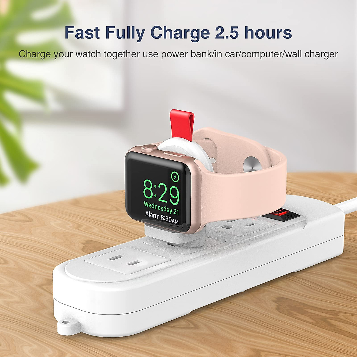 i.VALUX Travel Charger for Apple Watch, Portable Magnetic iWatch Wireless Charger, Cordless USB Fast Charging Compatible with Apple Watch Series 8 7 6 5 4 3 2, 41/45/44/42/40/38mm SE Nike+(White)