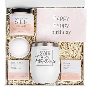Happy Birthday Box for Women - Unique Birthday Gifts for Women, Best Gift Baskets for Women Birthday for Best Friend, Birthday Gifts for Sister, Birthday Set for Women Daughter Her Birthday Ideas