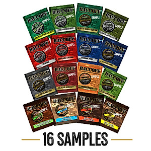 BaccOff, Sample Pack No Tobacco Dip, No Nicotine Smokeless Alternative Snuff Tea & Coffee (Pouches, Fine Cuts & Rough Cuts), 16 Individual Samples