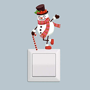 ABOOFAN Christmas Light Switch Sticker Removable Wall Decal for Christmas Home Party Decoration 4Pcs