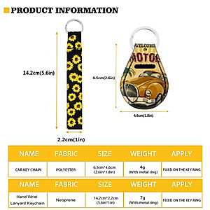 AFPANQZ Cute Daisy Keychains Keyrings Coins Chapstick Holder Keychain with Metal Ring Wristlet Lanyards Pouch for RFID Key NFC Smart Key Cute Key Chain Wristlet Lanyards