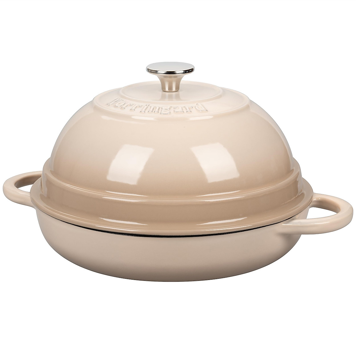 VORRINGARD Cast Iron Enameled Dutch Oven Pot with Lid for Bread Baking, Bread Oven, 6 Quart, Latte