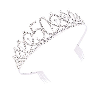 minkissy 1pc 60 Birthday Rhinestone Crown Women Birthday Tiara Birthday Princess 50 Anniversary Crowns Women Birthday Headbands 50 Birthday Party Decorations Number Bride Happy Birthday
