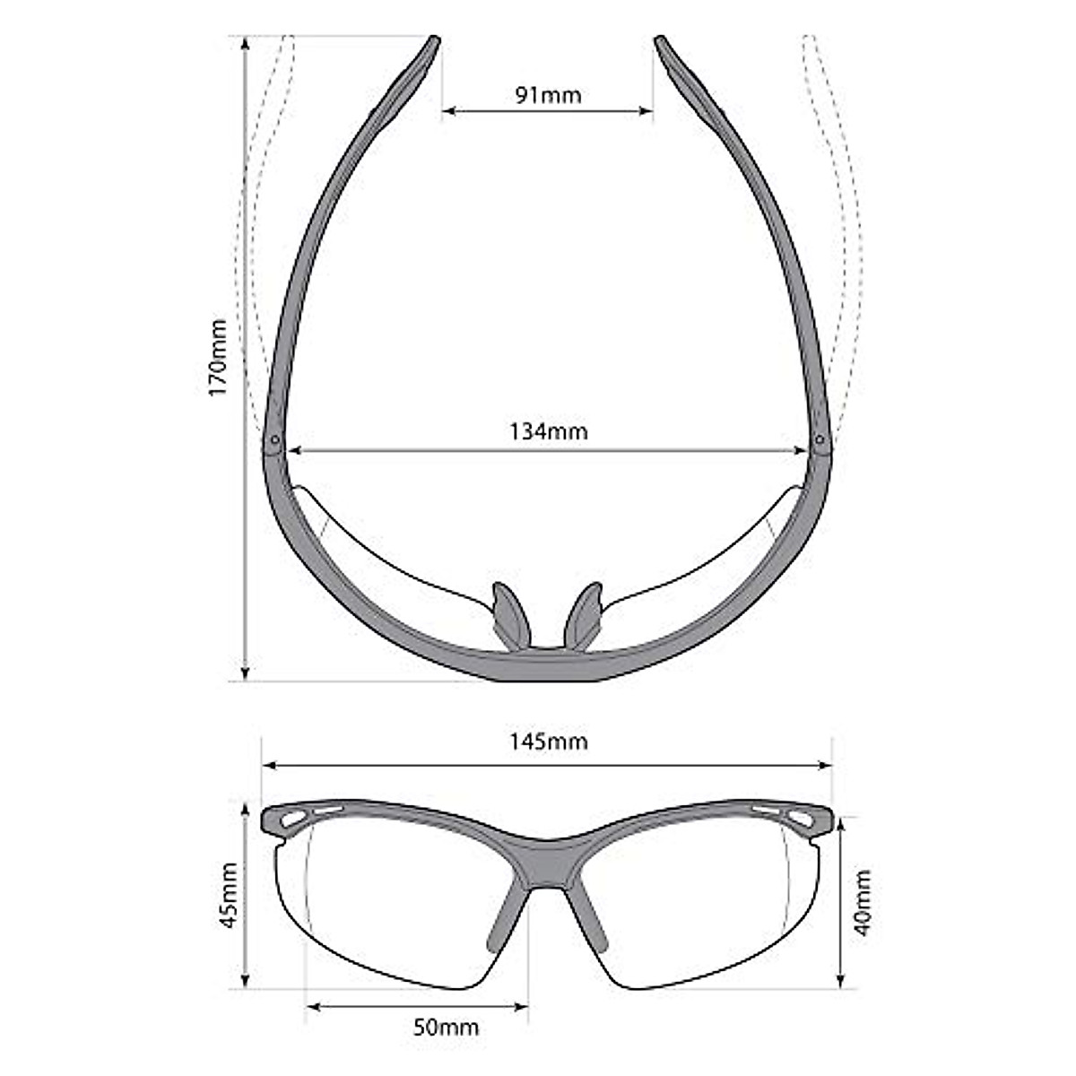 voltX 'Constructor' SAFETY READERS (CLEAR +1.5 Dioptre) Full Lens Reading Safety Glasses ANSI Z87.1+ & CE EN166F, Wraparound Style - Includes Safety Cord with headstop - UV400 anti fog coated lens