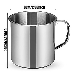 Stainless Steel Coffee Cup with Handle 6 Pcs Camping Cup 4oz Stainless Steel Espresso Cups 2.362.17Inch Metal Shot Glasses Tea Mug Cup Tea Party Great for Outdoor Events Picnics Party