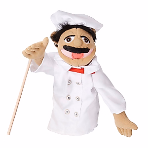 Melissa & Doug Chef Puppet (Al Dente) with Detachable Wooden Rod - Pretend Play Chef Puppet Chef Pepe