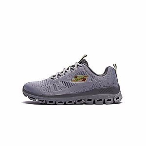 Skechers mens Skechers Men's Glide Step Fasten Up Lace-up Sneaker Oxford, Grey, 9.5 US