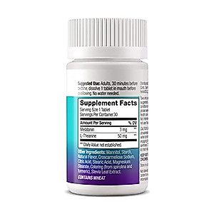 OLLY Relaxing Sleep Fast Dissolve Tablets, 3mg Melatonin, Vegan, Apple Berry - 30ct