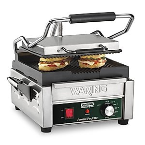 Waring Commercial WFG275 Full Sized 14" x 14" Flat Toasting Grill, 120V, 1800W, 5-15 Phase Plug