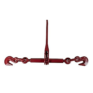 Mytee Products (4 Pack) 3/8"-1/2" Heavy Duty Ratchet Lever Load Binder w/Grab Hooks 9,200 Lbs Working Load Limit - Red | Tie Down Hauling Chain Binders for Flatbed Truck Trailer