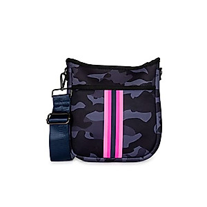Haute Shore - Jeri Epic Crossbody Tote Blue Camo W/Pink Blue Stripe