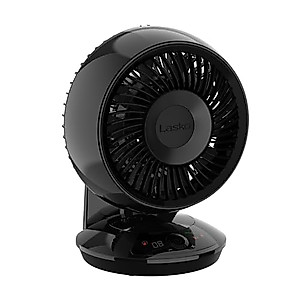 Lasko Whirlwind EcoQuiet Orbital Motion Air Circulator with DC Motor, 12 Speeds, Timer, Dark Mode, Remote Control for Small and Medium Sized Rooms, Black, A12668