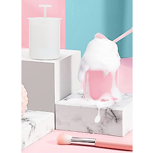 JIBIACB Facial Foamer Face Foam Maker Marshmallow Whip Maker Skincare Tools Facial Cleansing Tool for Face Wash Gift for Her (2pcs, White+Purple)