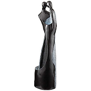 Modern Couple Outdoor Floor Tiered Water Fountain 47" High with LED Light Decor for Garden Patio Yard Deck Home Lawn Porch Office Bedroom House Living Room Exterior Balcony - John Timberland