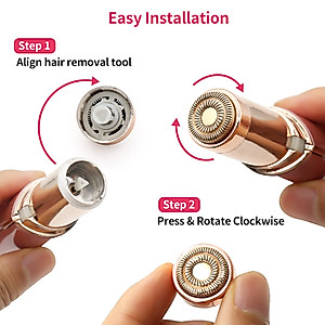 6 Pcs Flawless Replacement Heads, Gen 2 Double Halo Replacement Heads, Compatible with Finishing Touch Flawless Facial Hair Removal Tool As Seen On TV, Gold-Plated, with Cleaning Brush & Case Storage