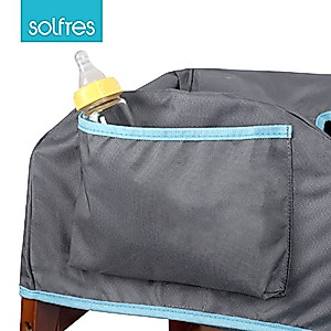 Solfres Dual-Belt High Chair Cover, Baby High Chair Cover, Upgrade Version, for Wooden or Restaurant High Chair, Sturdy and Robust Material, Gray