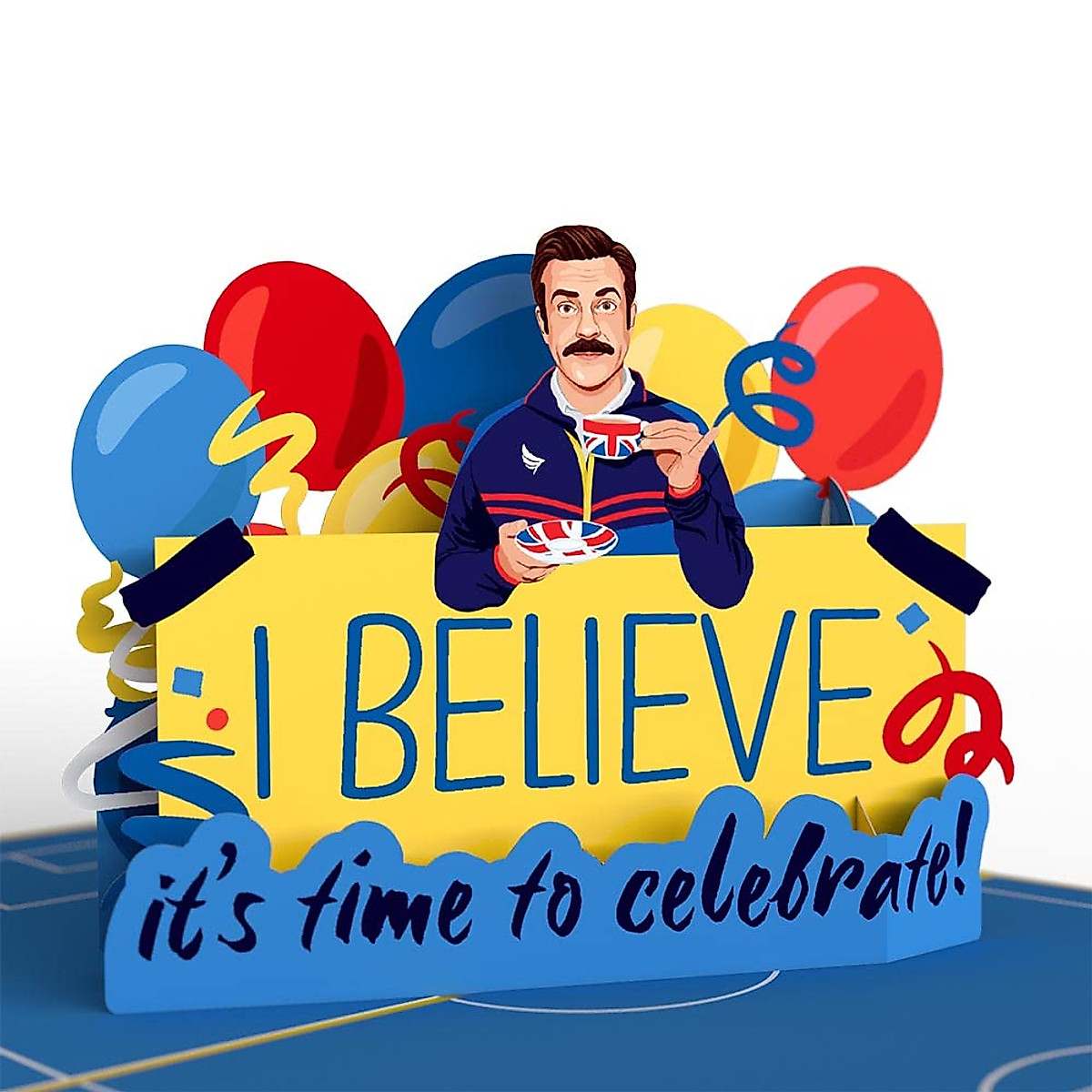 Lovepop Happy Birthday Pop-Up Card for Her and Him- 3D Ted Lasso Birthday Greeting Cards for Adults - Men, Women - Time to Celebrate - 5" x 7" Funny Card - Blank Note Card & Envelope Included