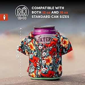 Puffin - The Aloha Shirt - Insulated 12 oz Can Cooler I Beer Bottle & Soda Can Insulator, Keep Drinks and Beverages Cold - Island Time
