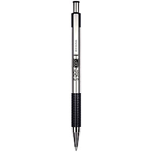 Zebra F-301 Ballpoint Stainless Steel Retractable Pen, Fine Point, 0.7mm, Black Ink, 1-Count