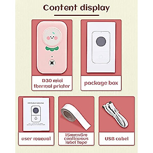 Memoking D30 Label Maker Sticker Machine - Portable Thermal Printer Mini Sticker Maker Machine, Compatible with iOS & Android, for Kitchen Home Office Organization