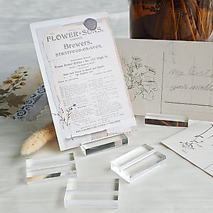 OurWarm 20 Pack Acrylic Sign Holders with Slot, Clear Acrylic Stands for Display, 3*5 cm Place Card Holders Perfect for Wedding, Table Number, Exhibition, Office, Restaurant, Business